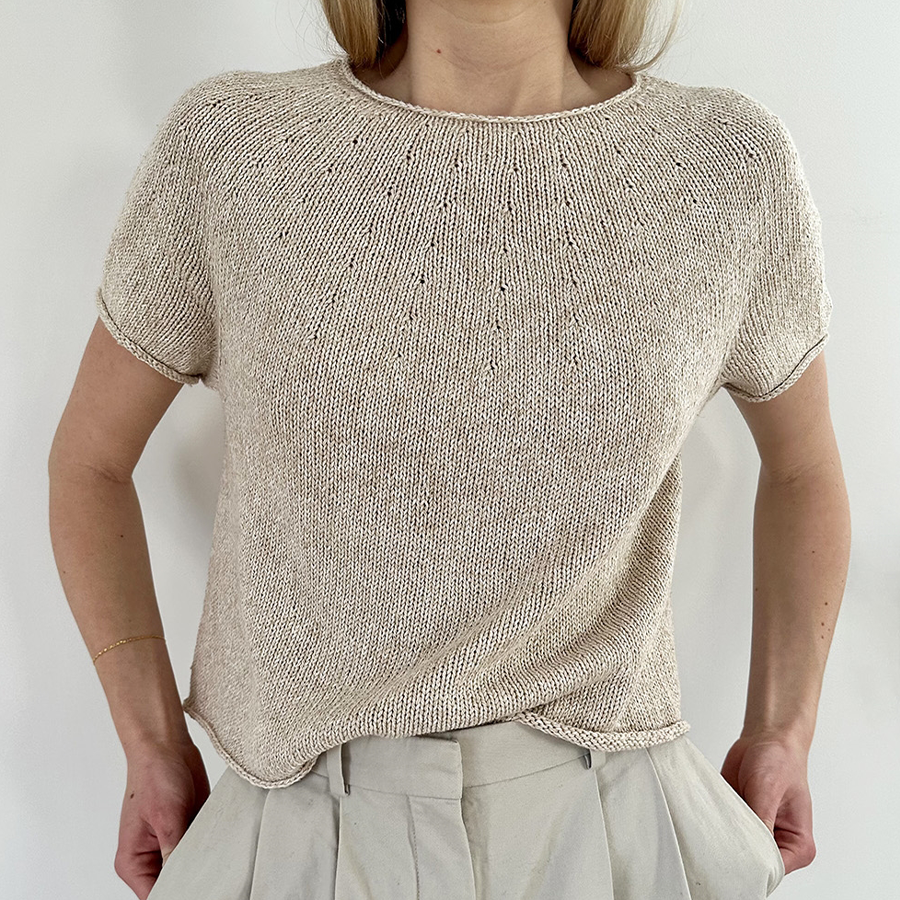 Plain Yoke Tee 20 fra Le Knit
